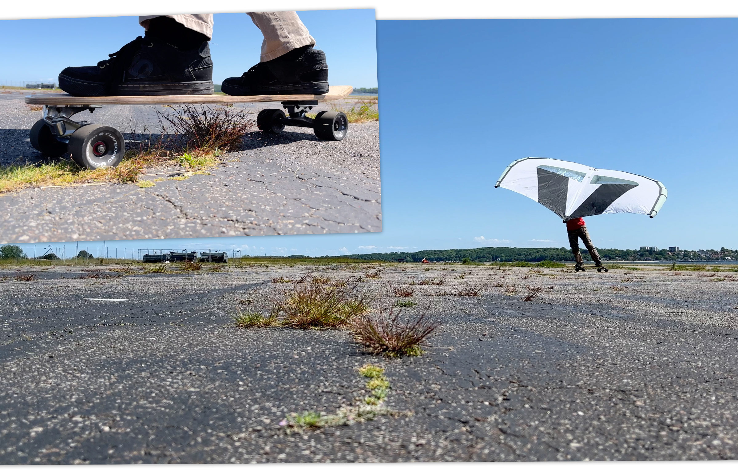 Wingskaten mit einen Surfskateboard - wingdaily.de